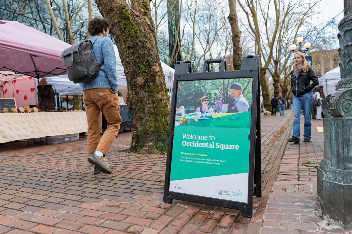 Occidental Square Trading Post, Occidental Square, Seattle, 25 April to ...