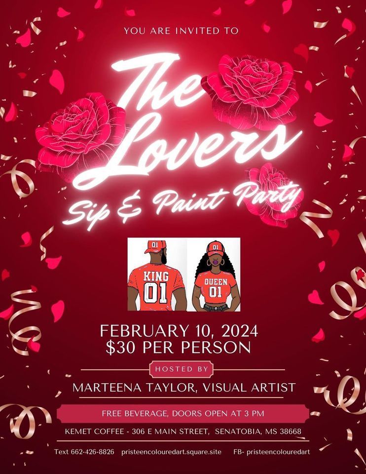 The Lovers Sip & Paint Party, Kemet Coffee, Senatobia, 10 February 2024 ...