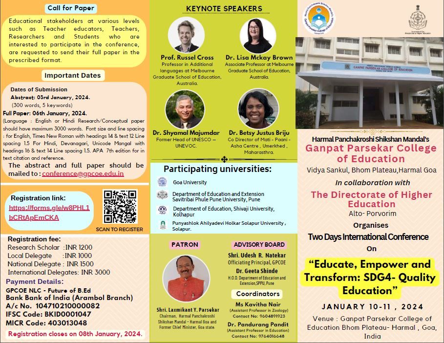 Two Days International Conference on "Educate, Empower and Transform ...