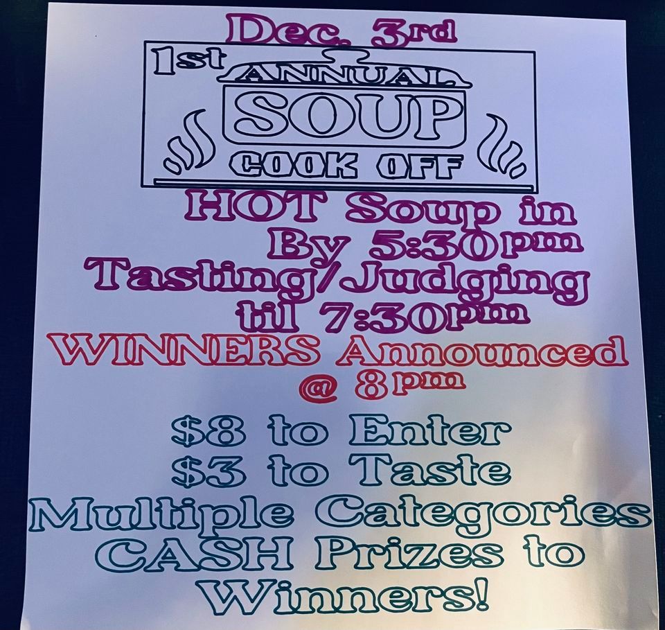 Soup Off , Maggie's Tavern, 3 December to 4 December | AllEvents.in