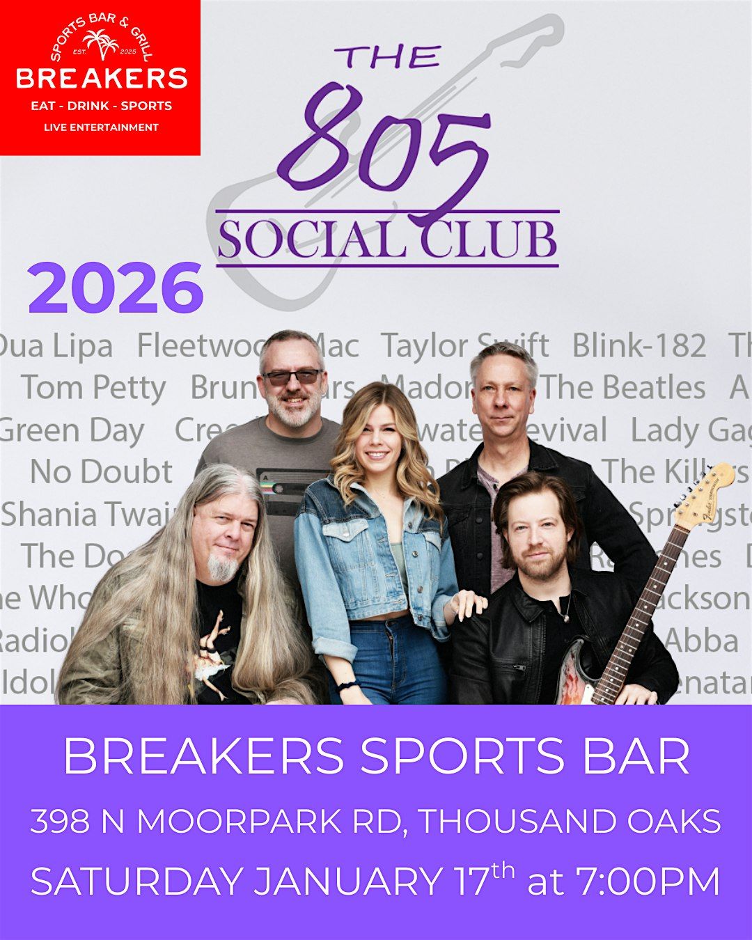 Live Music Night at Breakers: The 805 Social Club (2026 Kickoff ...