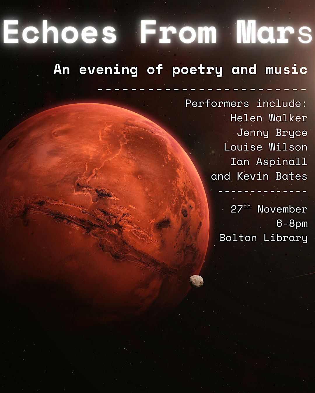 Echoes From Mars, Bolton library and museum, 27 November 2025 | AllEvents