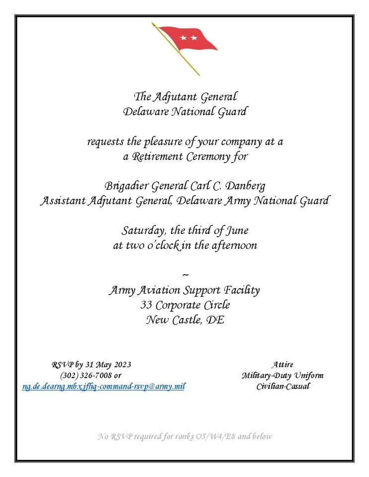 Support Mission F: Delaware Army National Guard Brigadier General Carl ...