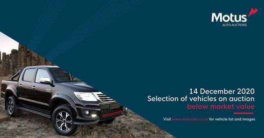 Motus Auto Auctions Live Vehicle Auction, 14 December 2020 | Online Events