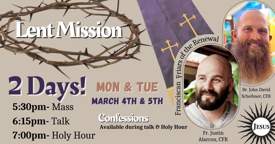 2 Day Lent Mission!!, 705 St Theresa Blvd, Sugar Land, TX, United ...