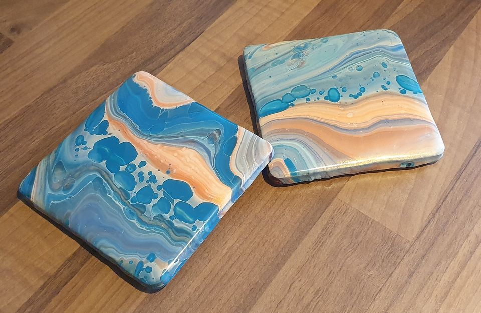 Introduction to acrylic pouring- Coasters class, Lawrence Art Studio ...