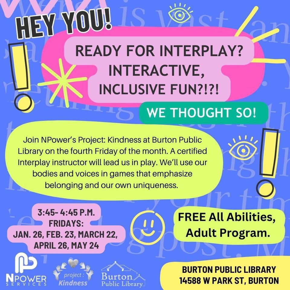 Interplay!, Burton Public Library, January 26 2024 | AllEvents.in
