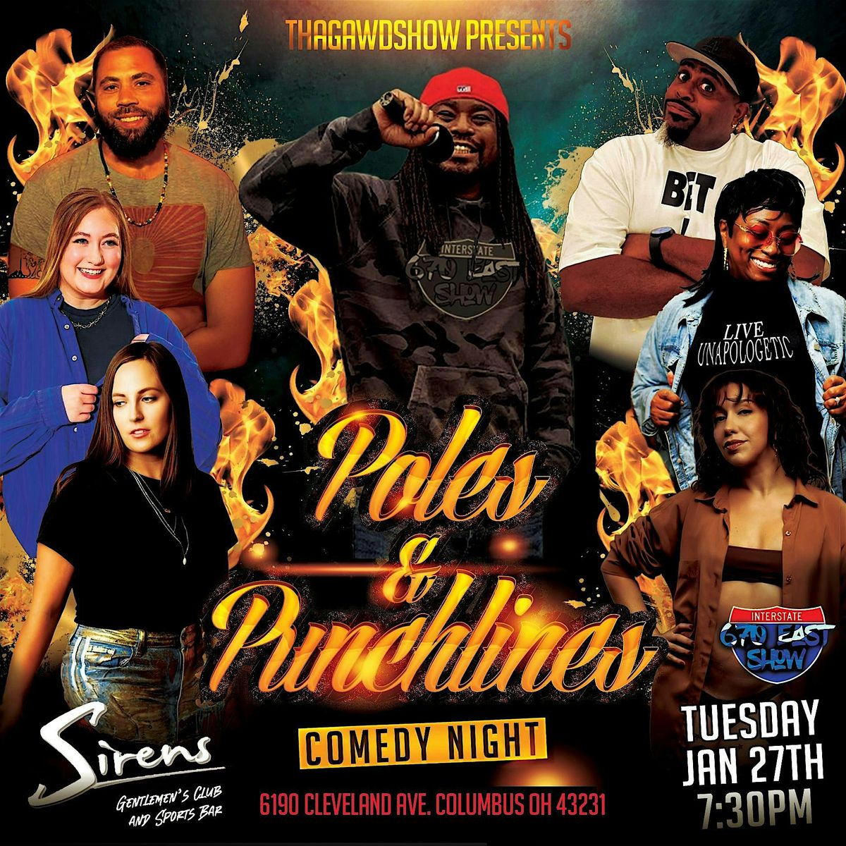 Poles & Punchlines, Sirens Gentlemen's Club, Columbus, 27 January 2026 ...