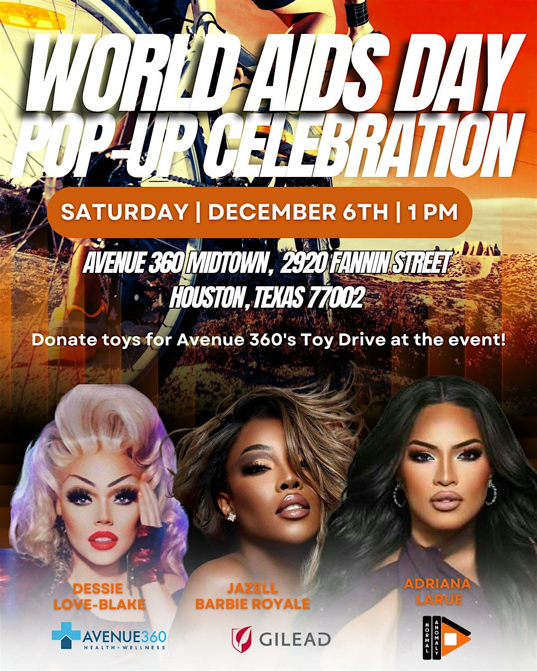 World AIDS DAY Bike Ride Pop-Up Event, Avenue 360 Health and Wellness - Midtown, Houston, 6 ...