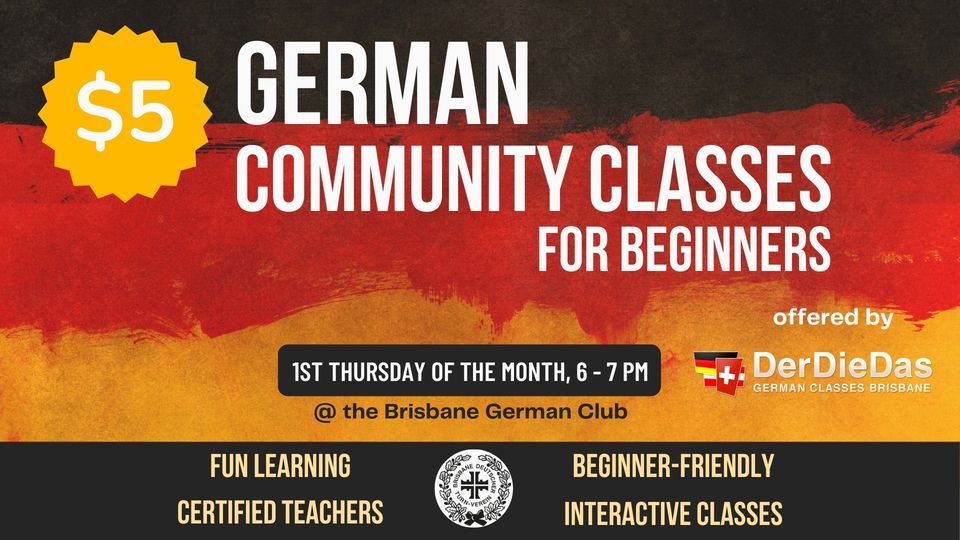 German Community Classes - for Beginners, Brisbane German Club, 7 March ...