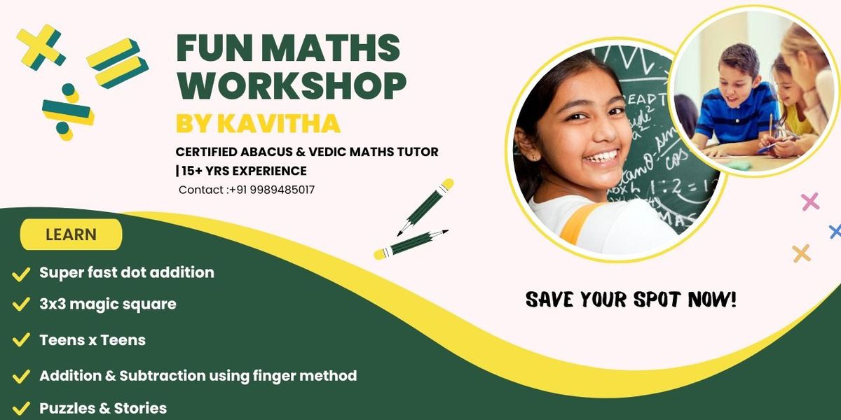 Fun Math Workshop!, Atta Galatta: Indiranagar, Bangalore, 5 April 2025 ...