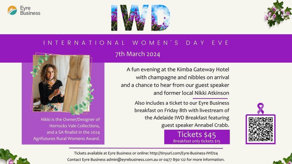 International Womens Day Eve with Nikki Atkinson, Kimba Gateway Hotel ...