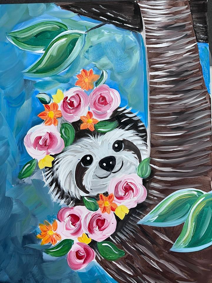 Sip and paint in our new studio featuring the Debut of our Sweet Sloth ...
