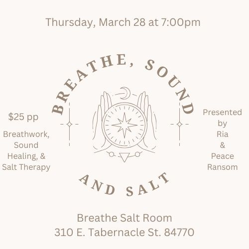 Breath, Sound, and Salt with guest Breathwork Practitioner Ria ...