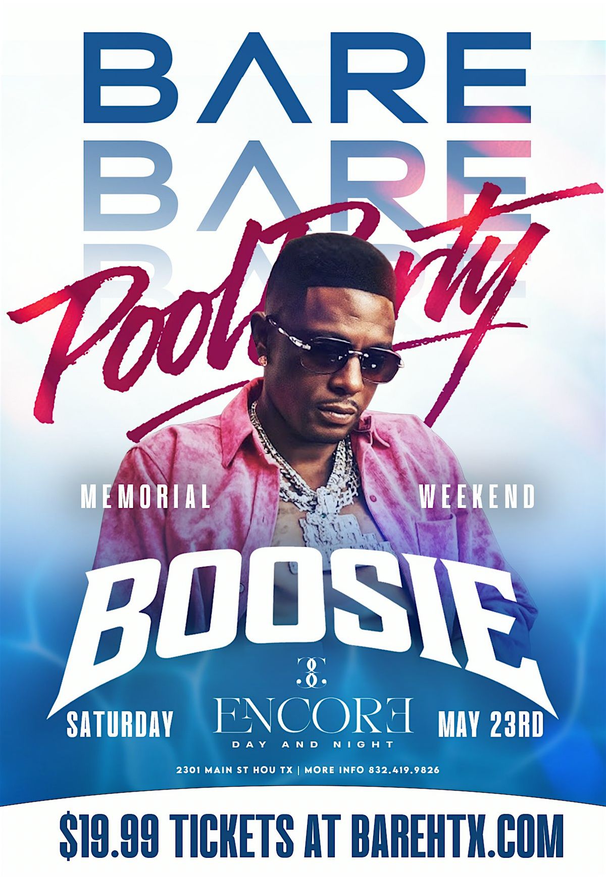 BOOSIE POOL PARTY | BARE SATURDAYS AT THE ENCORE in Houston – May 23 ...