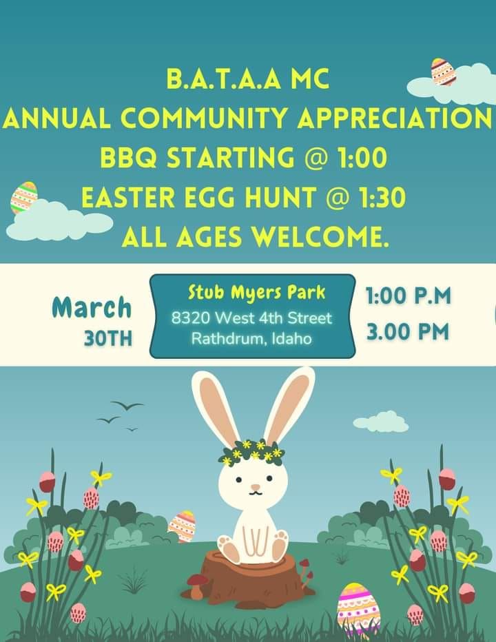 Annual Easter Egg hunt and BBQ, stub Meyer Park, Rathdrum, 30 March ...