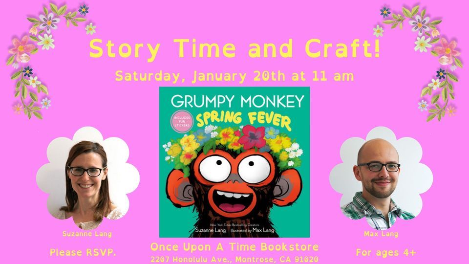 Grumpy Monkey Spring Fever Story Time and Craft, Once Upon A Time ...