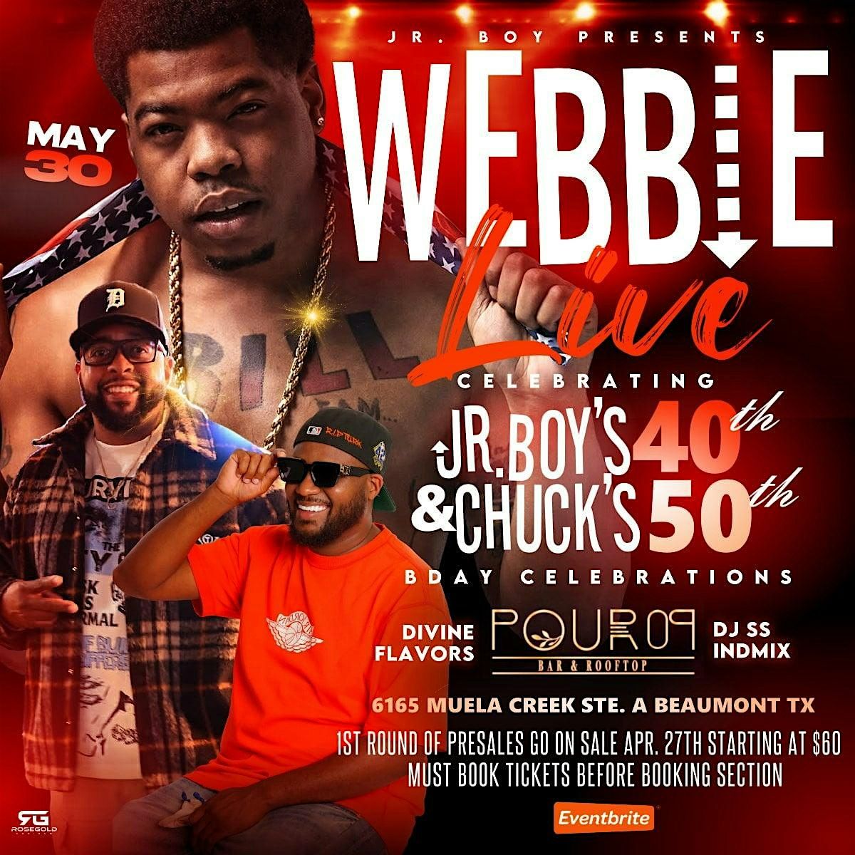 WEBBIE LIVE, Pour09 Bar & Rooftop, Beaumont, 30 May 2026 | AllEvents