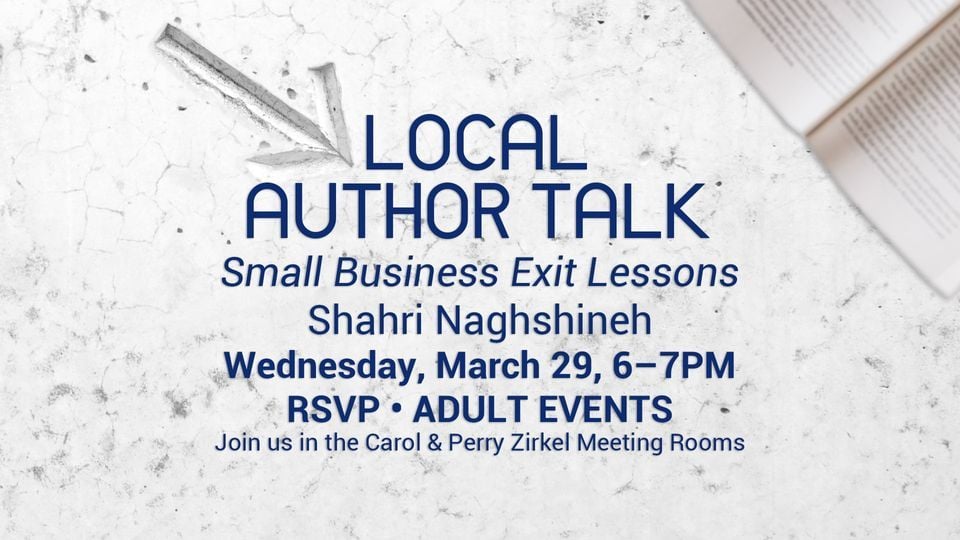 Local Author Book Talk- Small Business Exit Lessons, Parkland Community ...
