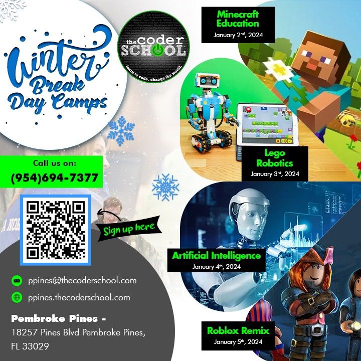 Winter Break Day Camps, The Coder School Pembroke Pines, January 2 to ...