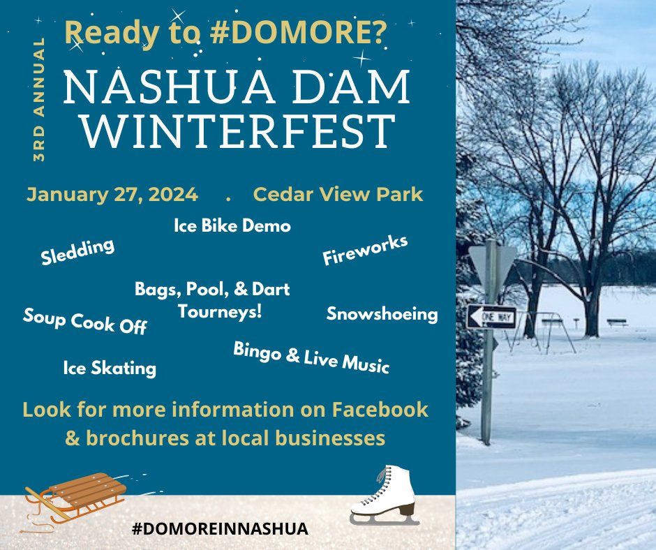 Nashua Dam Winterfest, Cedar View Park, Nashua, January 27 2024 ...