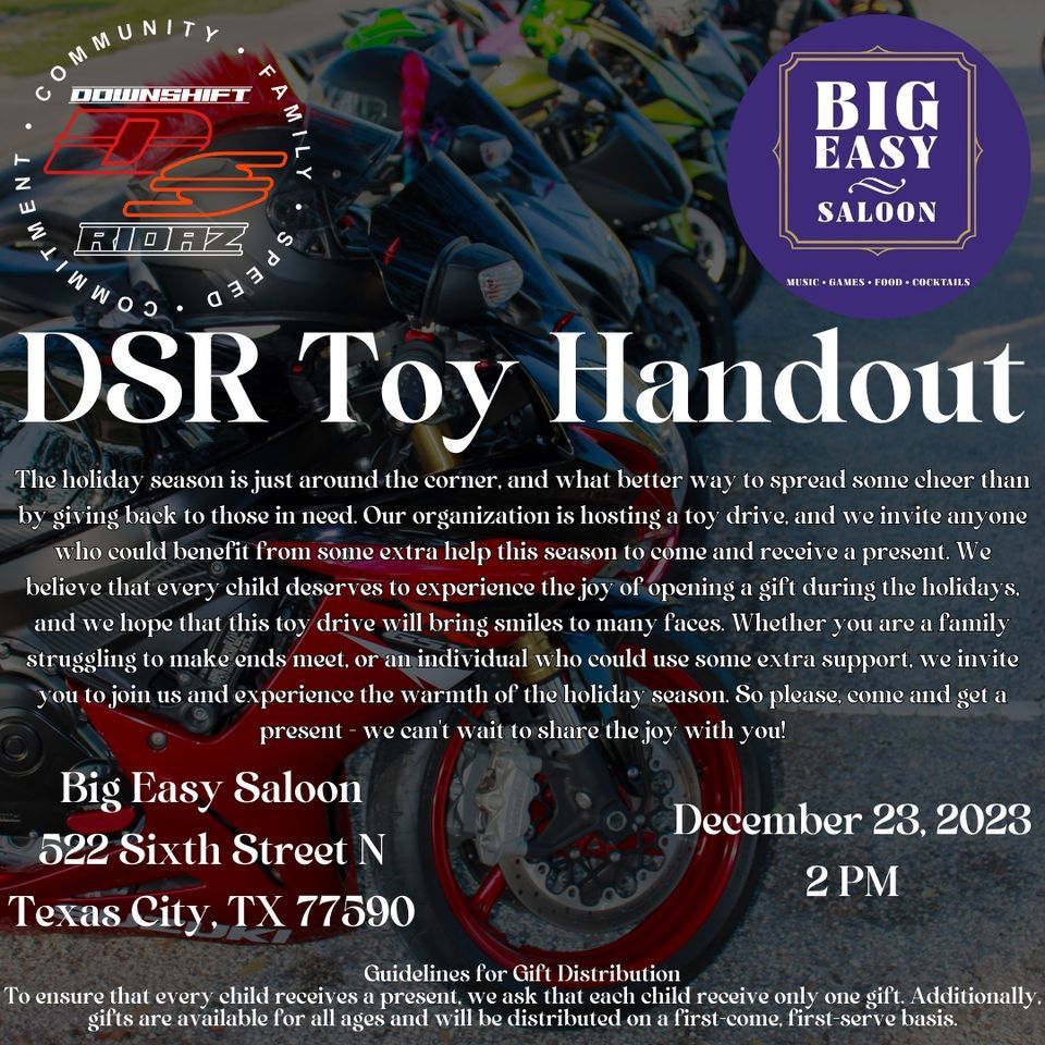 DSR Christmas Toy Handout, Big Easy Saloon - Texas City, December 23 ...