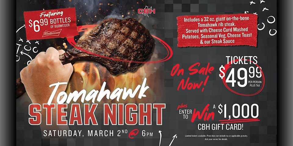 Tomahawk Steak Night | Calgary - Mahogany, 7 Mahogany Plaza Southeast ...