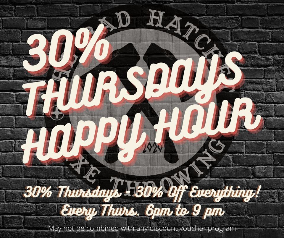 30% Thursdays - Axe Throwing & Drinks, The Bad Hatchet, Westminster, 2 ...