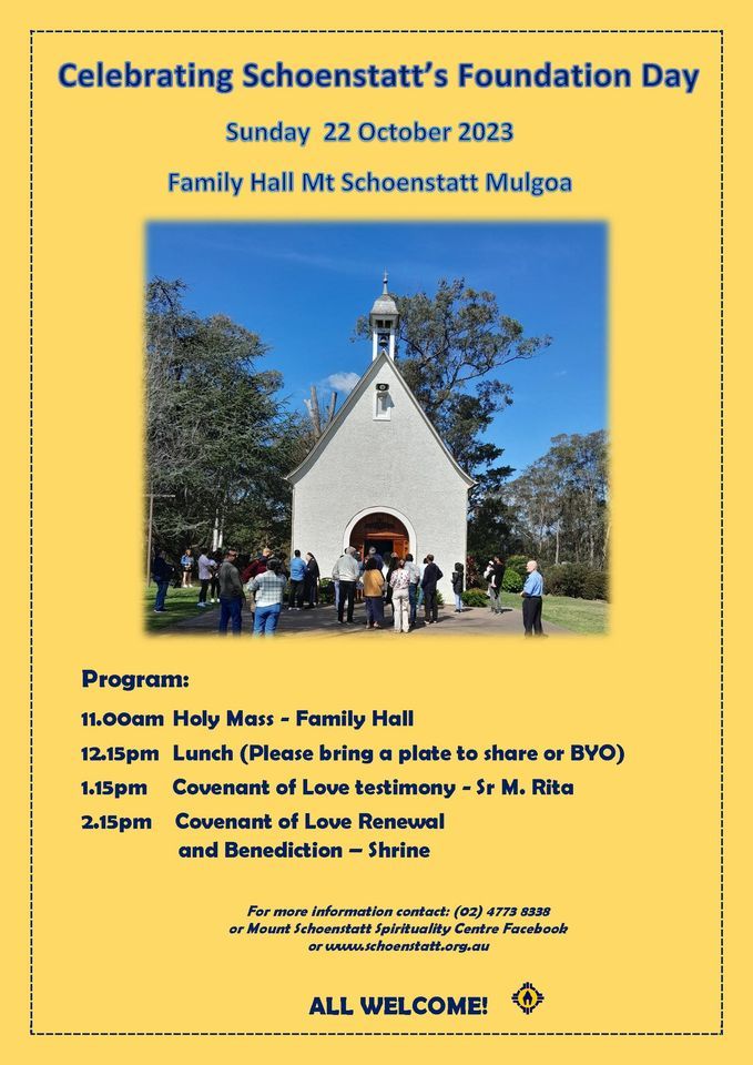 Schoenstatt Foundation Day, Mt Schoenstatt Shrine & Retreat Centre ...