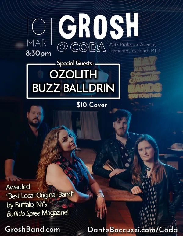 Grosh / Ozolith / Buzz Balldrin @ CODA, CODA Live Music Venue ...