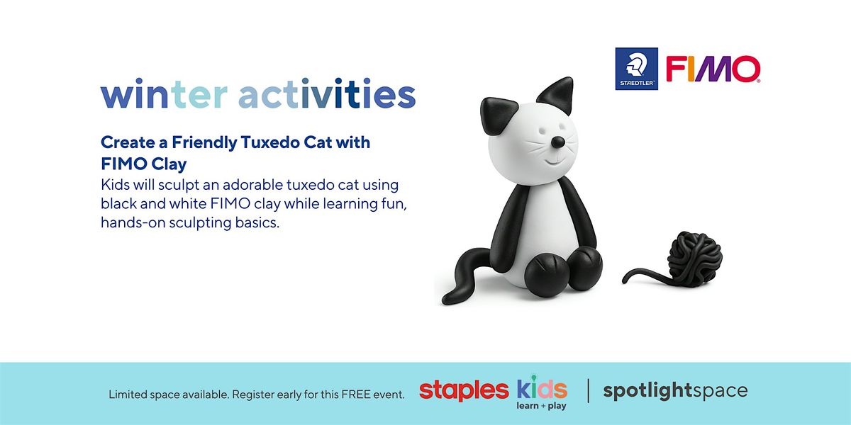 Create a Friendly Tuxedo Cat with FIMO Clay at Staples Aurora Store 152 ...