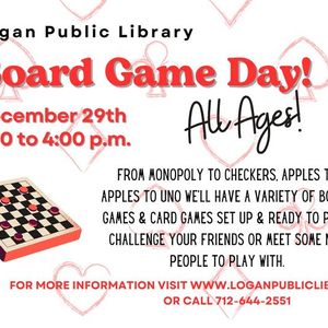 Board Game Day, Logan Public Library, December 29 2023 | AllEvents.in
