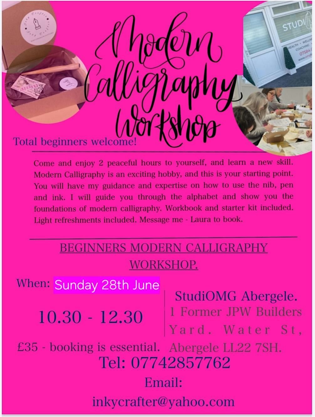 Modern Calligraphy Workshop for Beginners, OMG Fabulous, Abergele, 28 ...