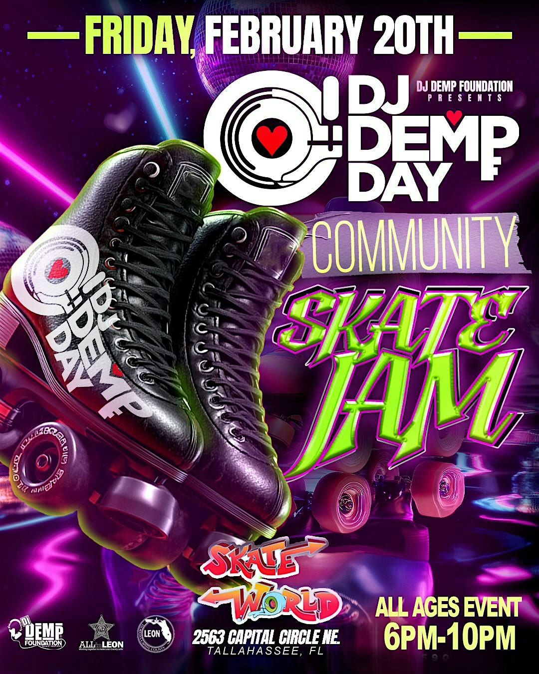 DJ DEMP Day 2026 Community Skate Jam, Skate World Center, Inc ...