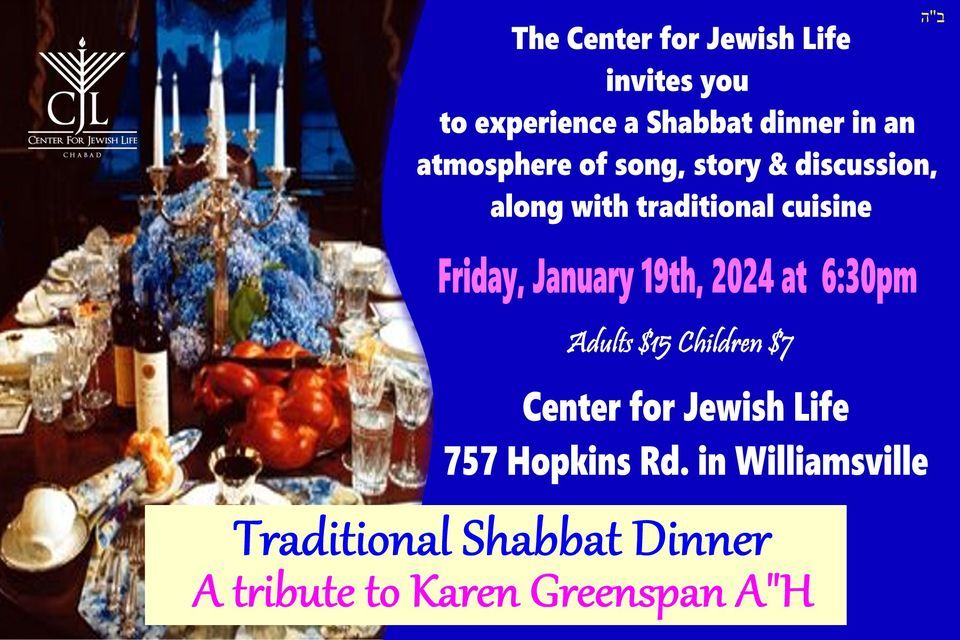 Traditional Shabbat Dinner, Center for Jewish Life - Jewish Buffalo ...
