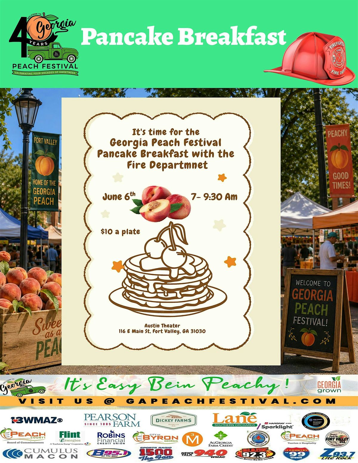 Georgia Peach Festival Pancake Breakfast with Fort Valley Fire ...