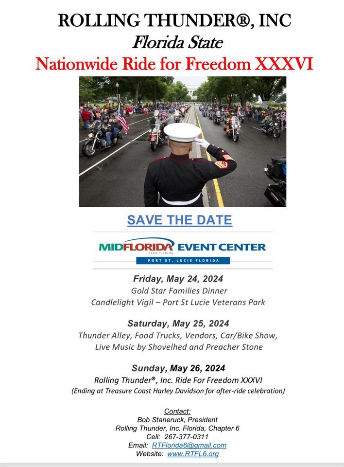 Rolling Thunder XXXVI Ride For Freedom Florida, Port St. Lucie, Florida, Port Saint Lucie, May ...