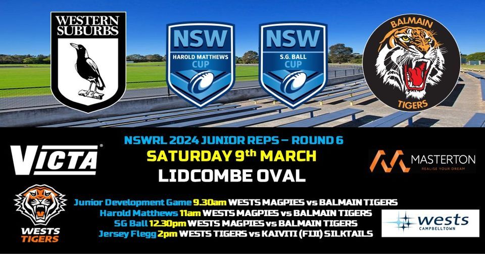 Junior Reps R6 - Wests Magpies vs Balmain Tigers, Lidcombe Oval, March ...