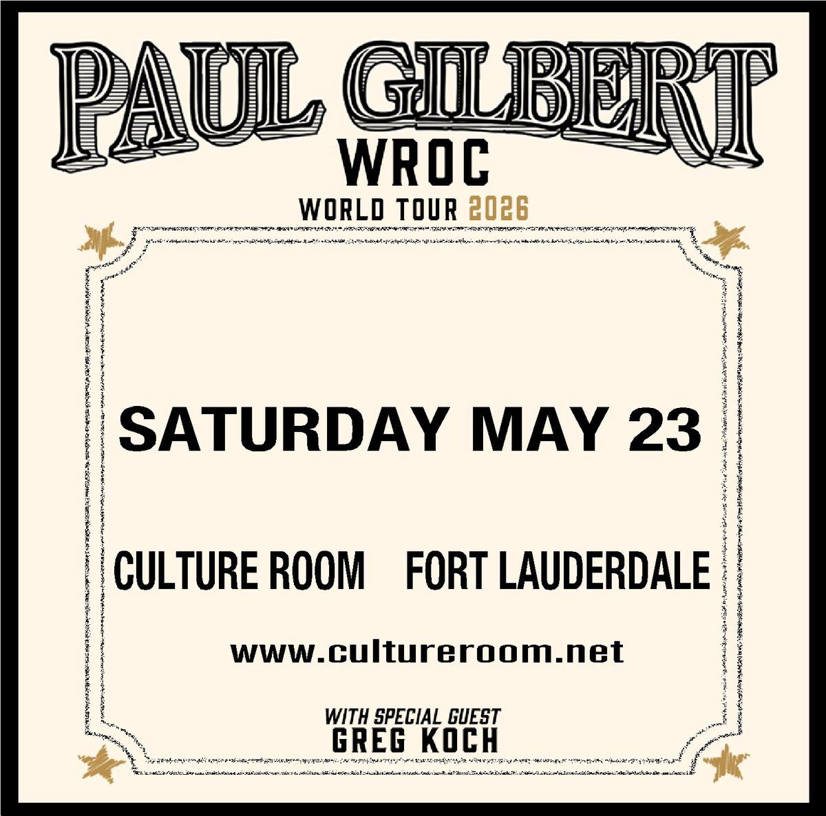 Paul Gilbert & Greg Koch, Beacon Theatre - VA, Hopewell, 13 May 2026 ...