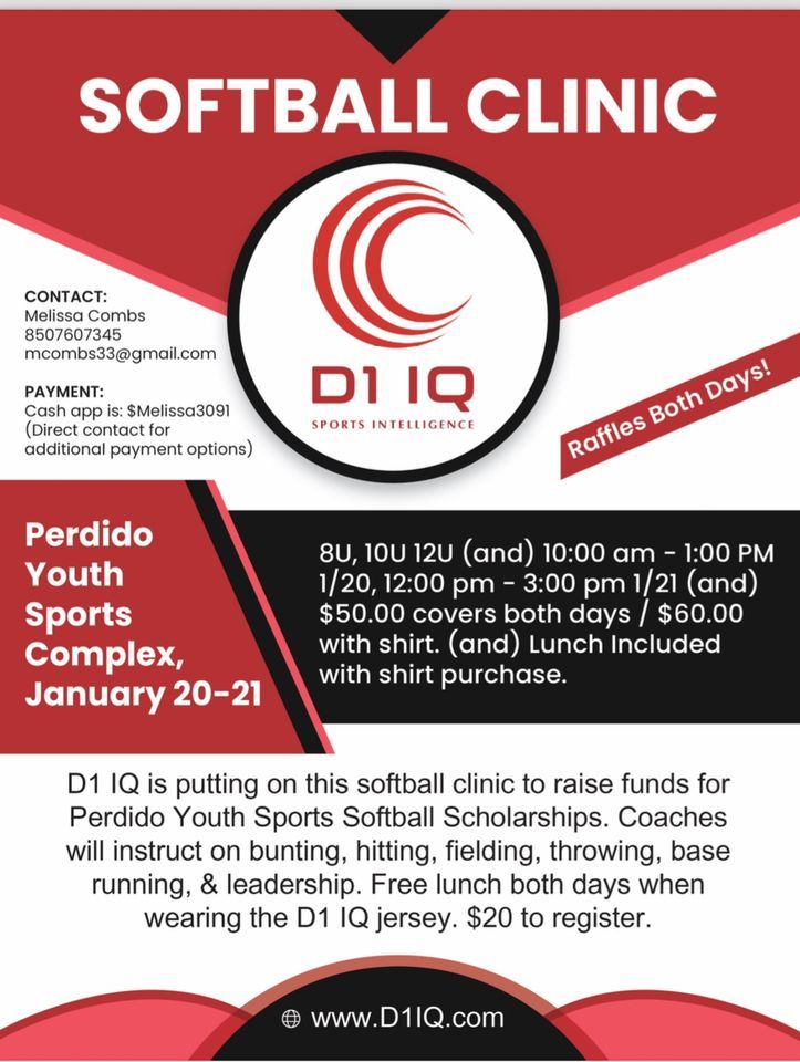 D1IQ SOFTBALL CLINIC , Perdido Bay Sports Complex, Pensacola, 20 ...