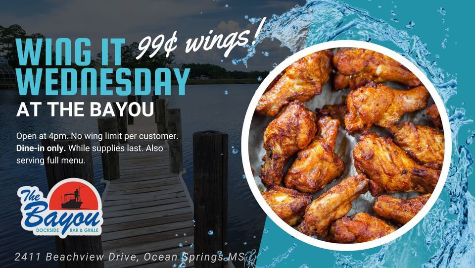 Wing it Wednesday at The Bayou , The Bayou Restaurant & Tiki Bar, Ocean ...