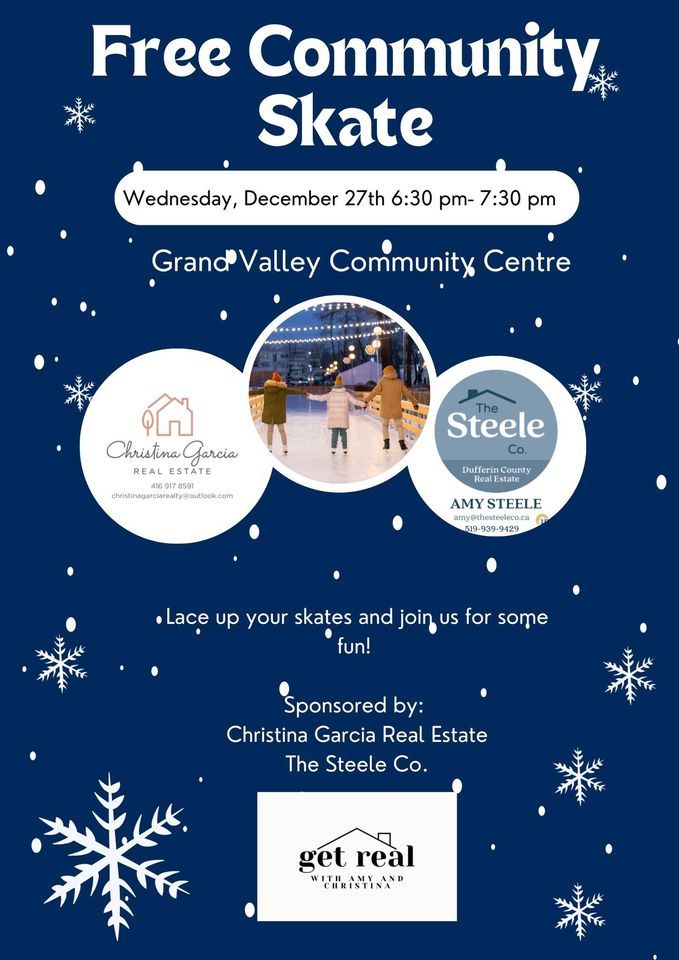 Free Public Skate, Grand Valley Community Centre, December 27 2023 ...