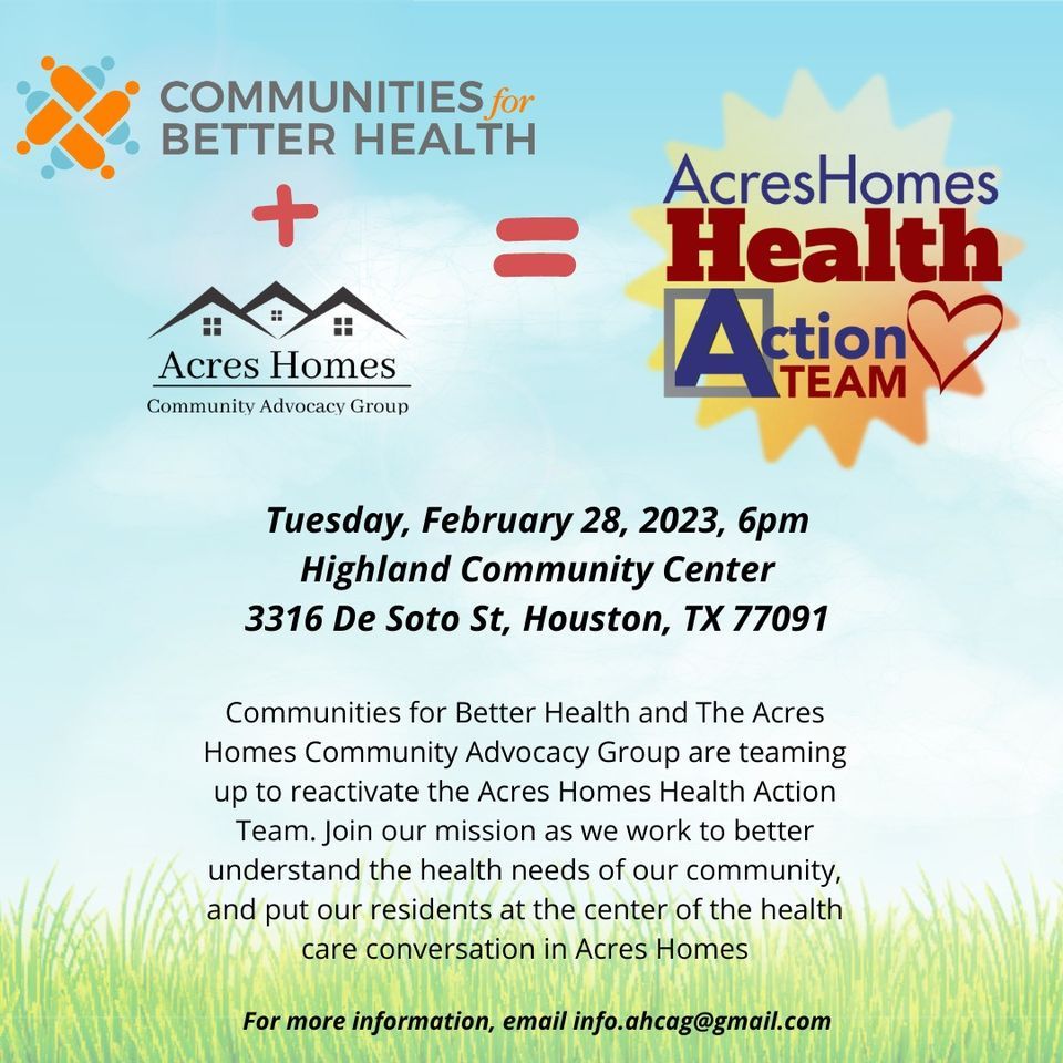 Acres Homes Health Action Team Meeting - Social Determinants of Mental ...