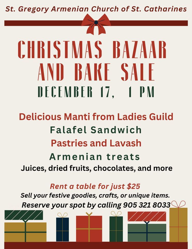 Christmas Bazaar and Bake Sale, 49 Carlton Rd., Saint Catharines, ON ...