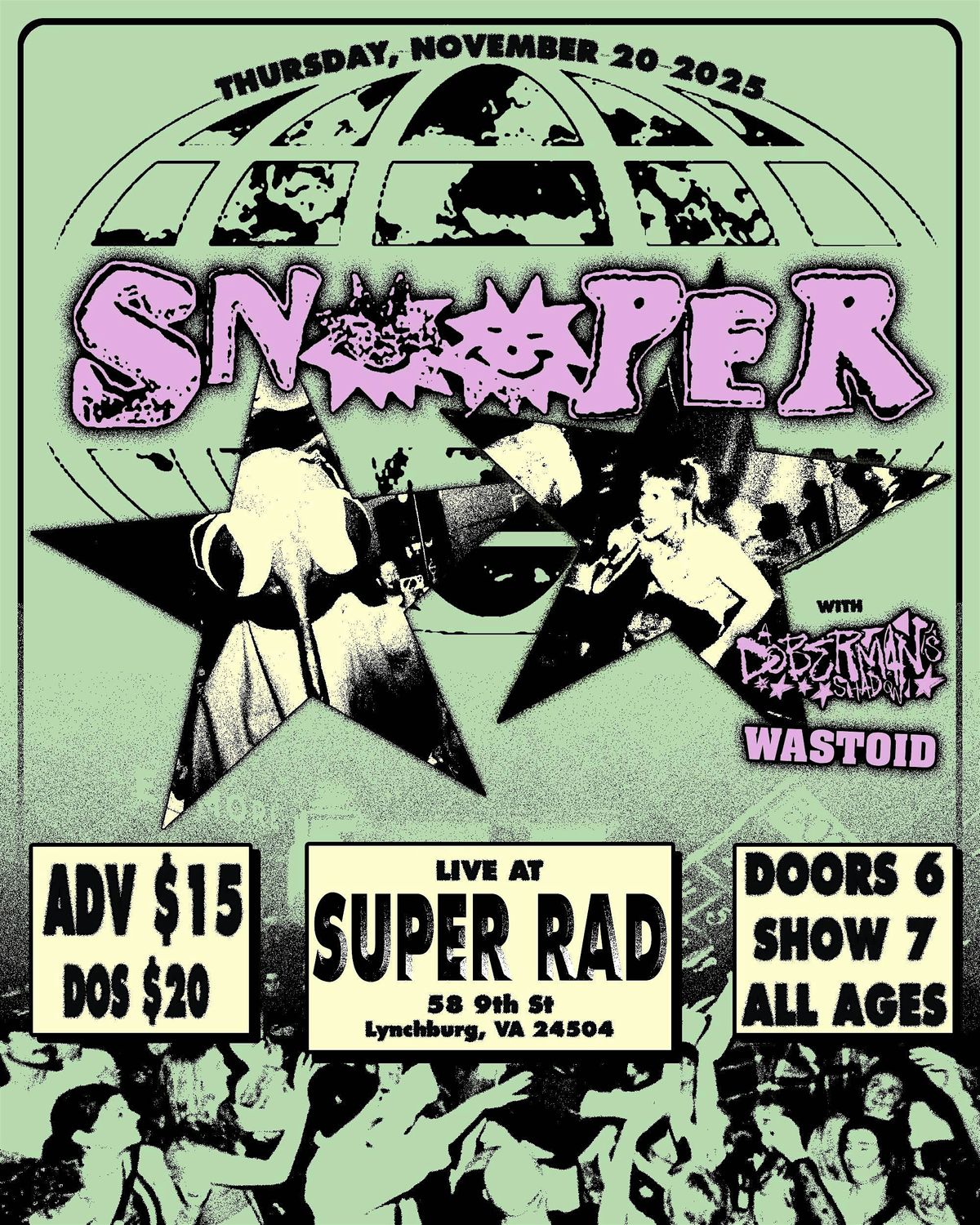 Snooper, A Dobermans Shadow, Wastoid, Super Rad Arcade Bar, Lynchburg ...
