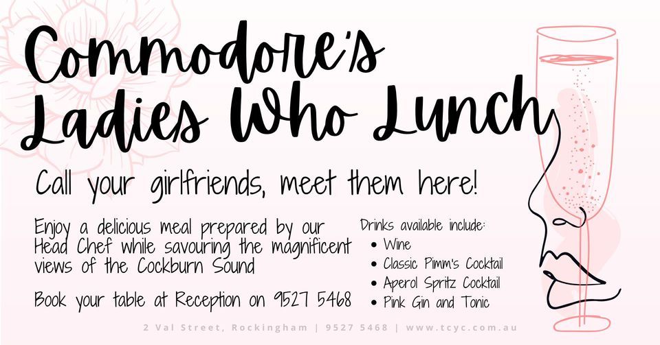 Commodores Ladies Who Lunch, The Cruising Yacht Club of W.A. Inc ...