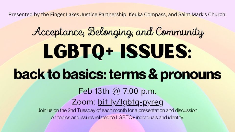 ABC LGBTQ+ Issues: Back to Basics - Terms & Pronouns, St. Mark's ...