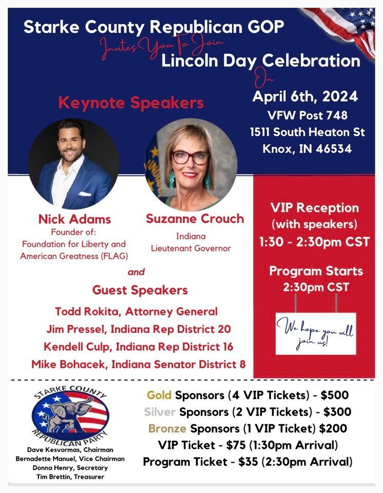 Lincoln Day Celebration , VFW Post 748 - Knox, Indiana, 6 April 2024 ...