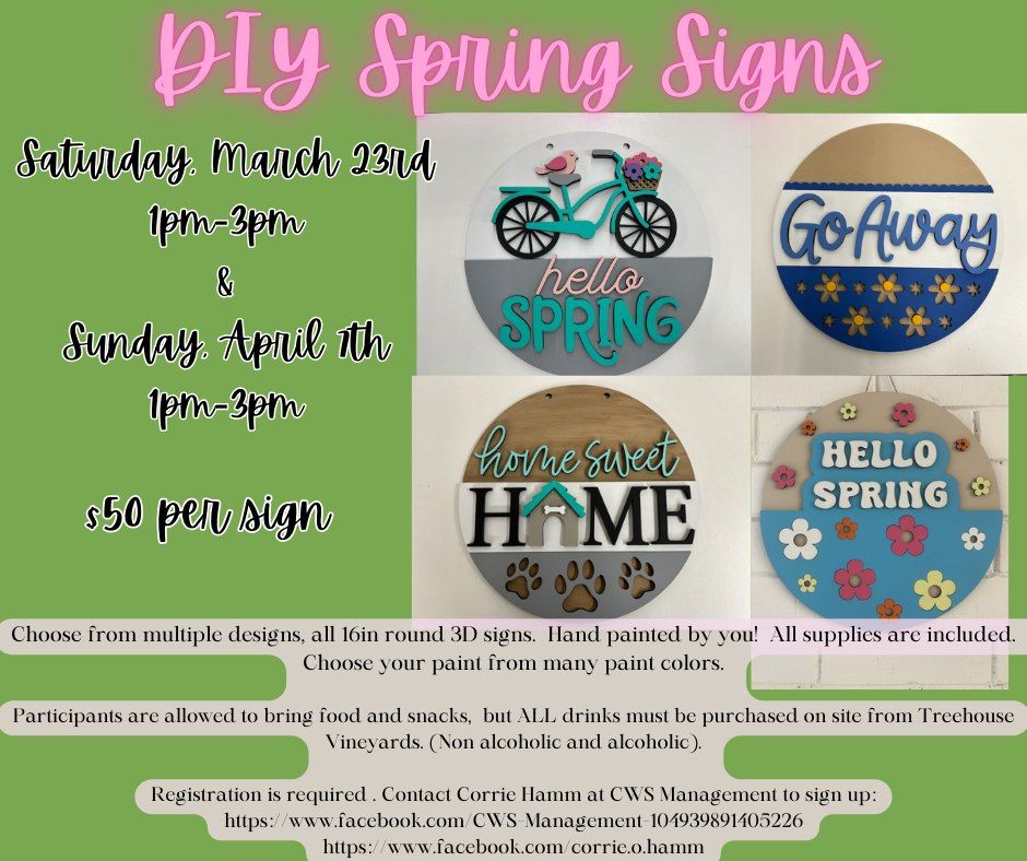 DIY Spring Signs, Treehouse Vineyards, Monroe, 23 March 2024 | AllEvents