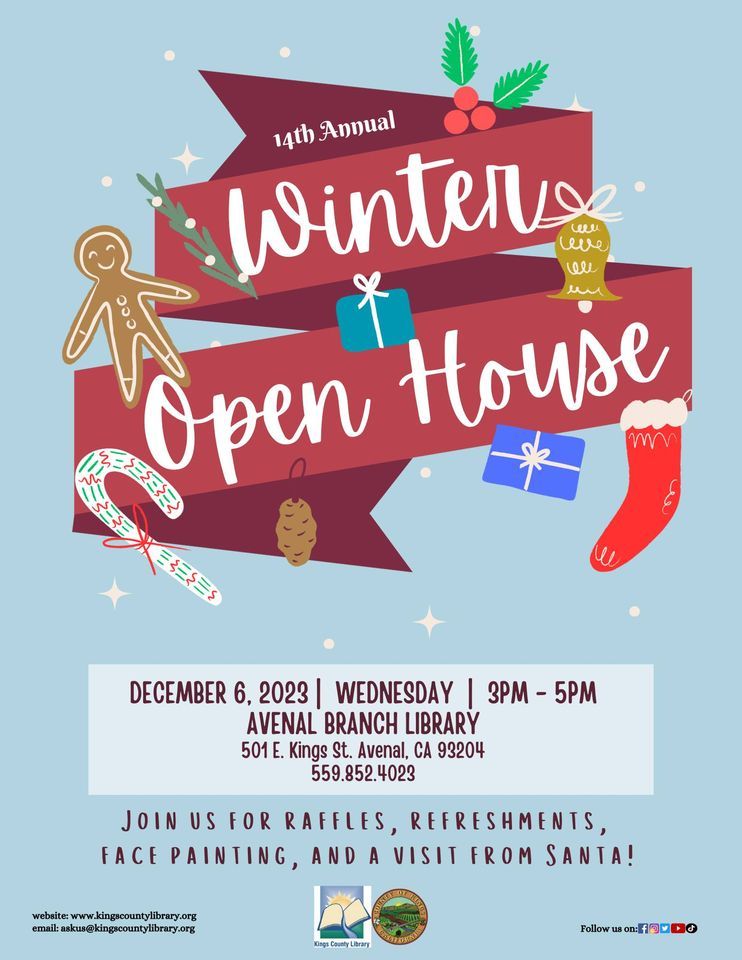 Winter Open House, Avenal Library, December 6 2023 | AllEvents.in